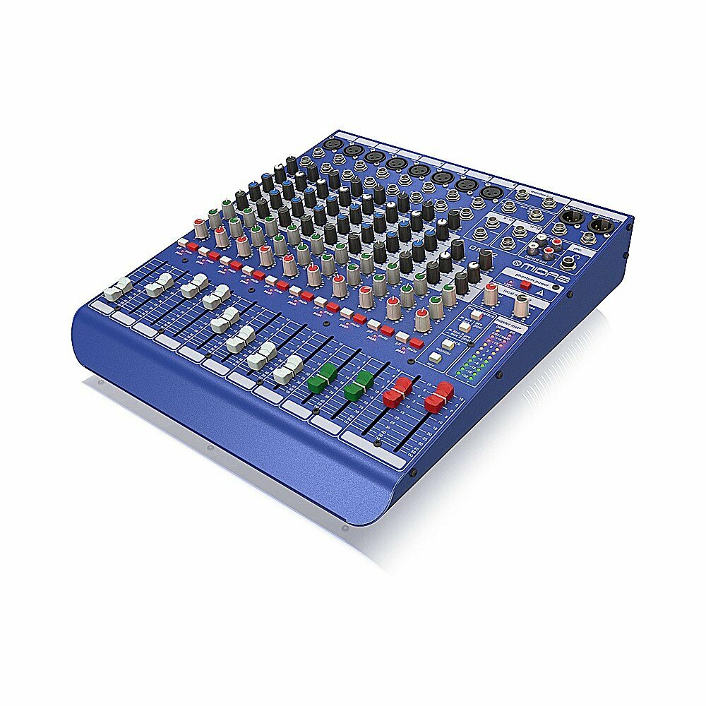 MIDAS DM12 - аналоговый микшер, 12 каналов (2 стерео), 8 мик. преампов MIDAS, 8 инсертов, 2 AUX