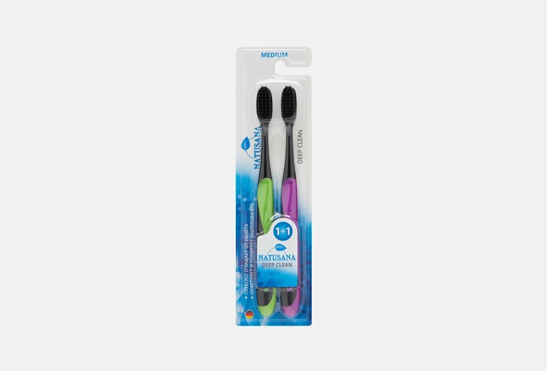 Natusana Deep Clean Набор зубных щеток средней жесткости 2 шт