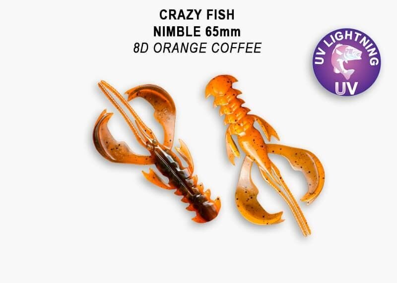 Силиконовые приманки Crazy Fish Nimble 2.5" 44-65-8d-6 кальмар