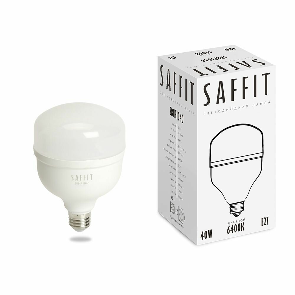 Лампа светодиодная колба (промышленная) SBHP1040 E27 40W 230V 6400K SAFFIT 55093