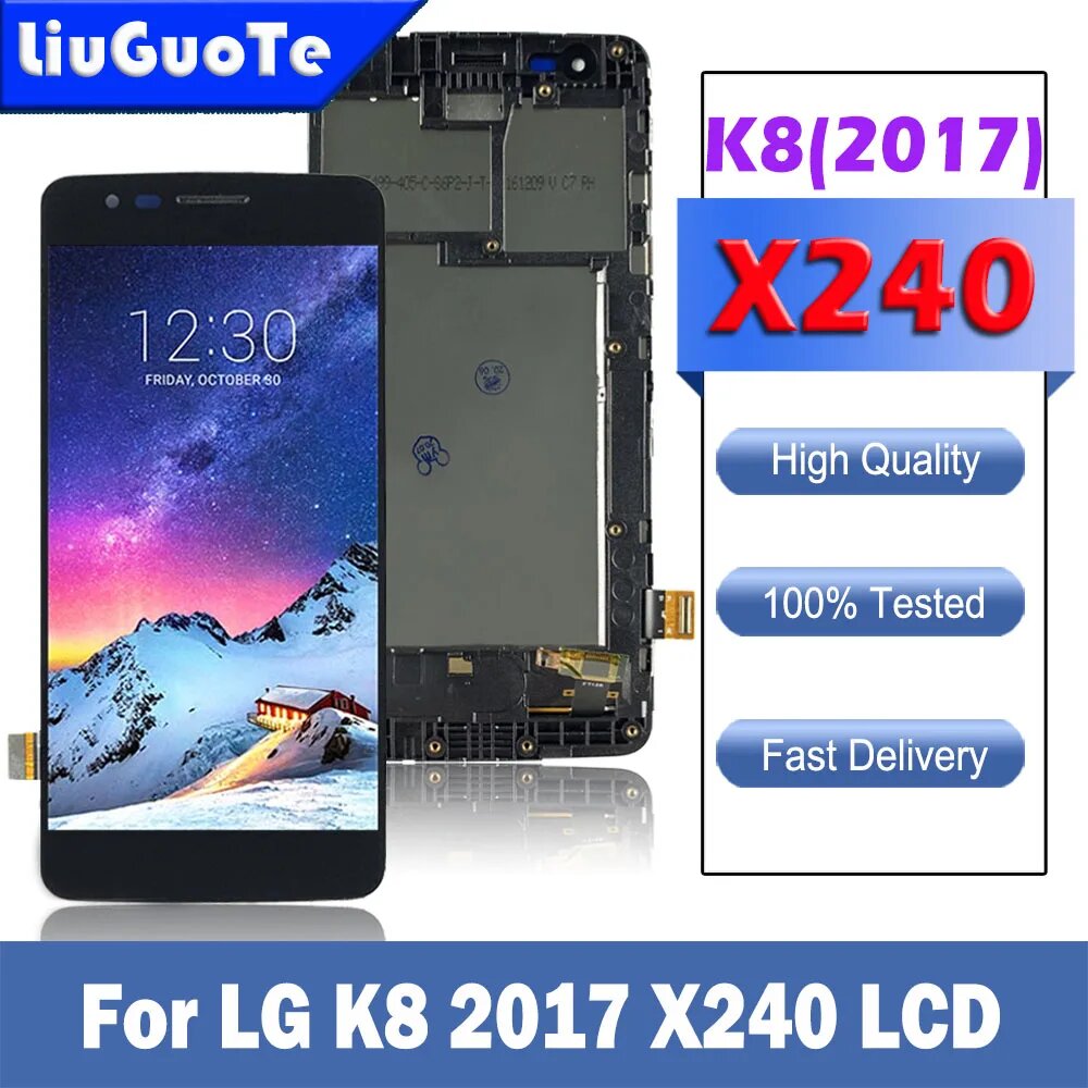5,0-дюймовый ЖК-дисплей для LG K8 2017 X240, дигитайзер сенсорного экрана в сборе, замена с рамкой для LG MS210 X240 ЖК-дисплей