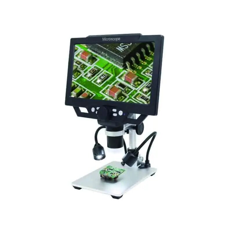 G1600 9-дюймовый цифровой микроскоп с увеличением 1600X, пиксельный микроскоп 1200 Вт, встроенная батарея, регулируемая подставка