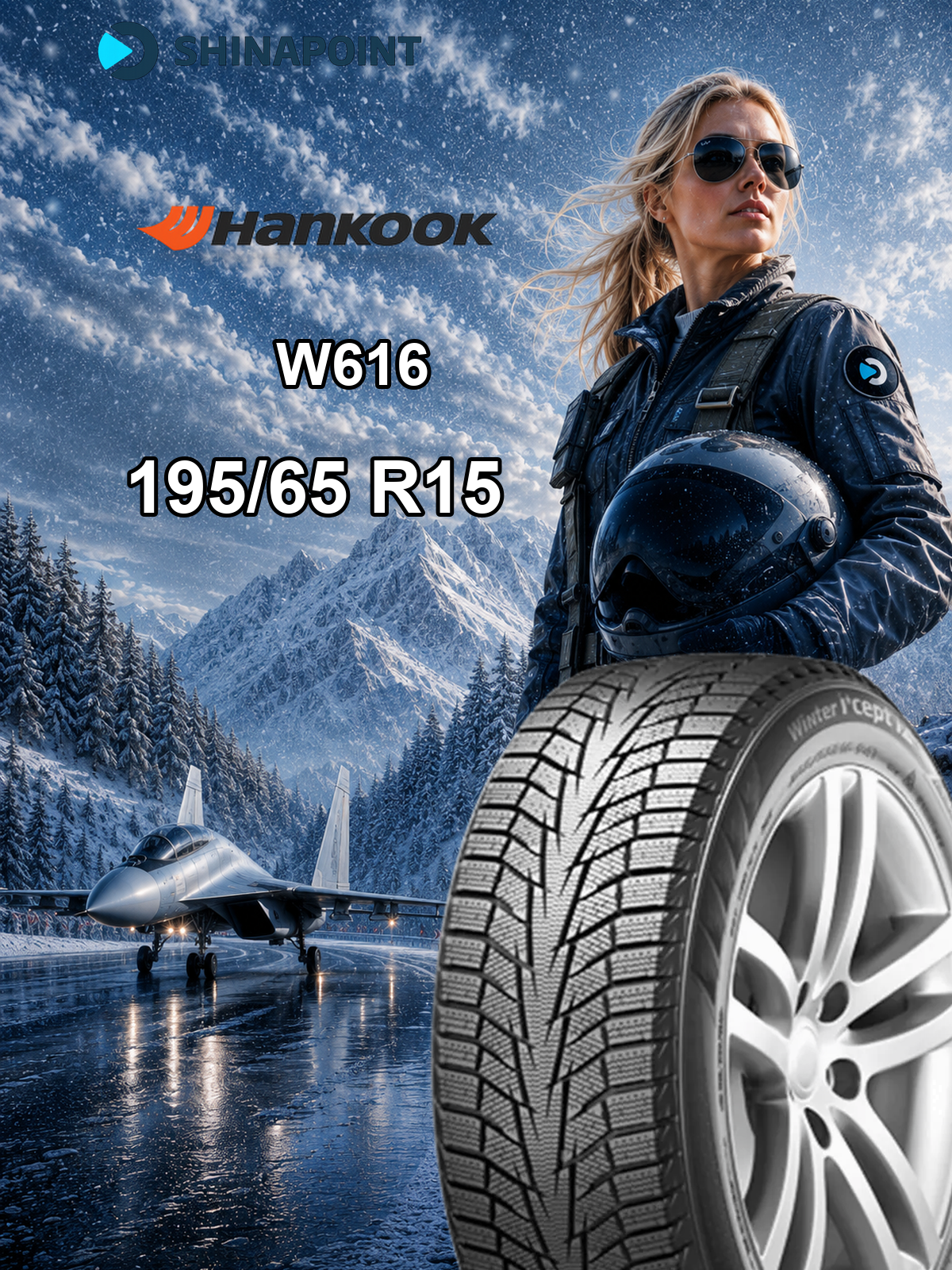 Шины зимние R15 195 65 95 T автомобильная зимняя резина Hankоok модель W616