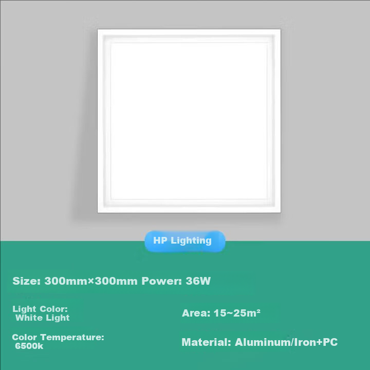 Huipujinggong 30x30 см встроенная светодиодная потолочная лампа для кухни и ванной белый свет плоская панель