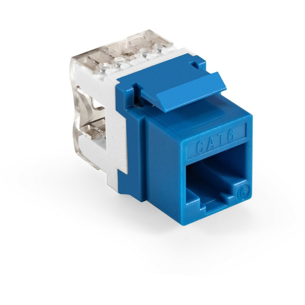 EXEGATE Коннектор EX297335RUS Модуль-вставка Keystone Jack RJ-45 KJ-8P8C-U-C6-180-Dual Кат.6, неэкранированная, 180 градусов, IDC Krone 110