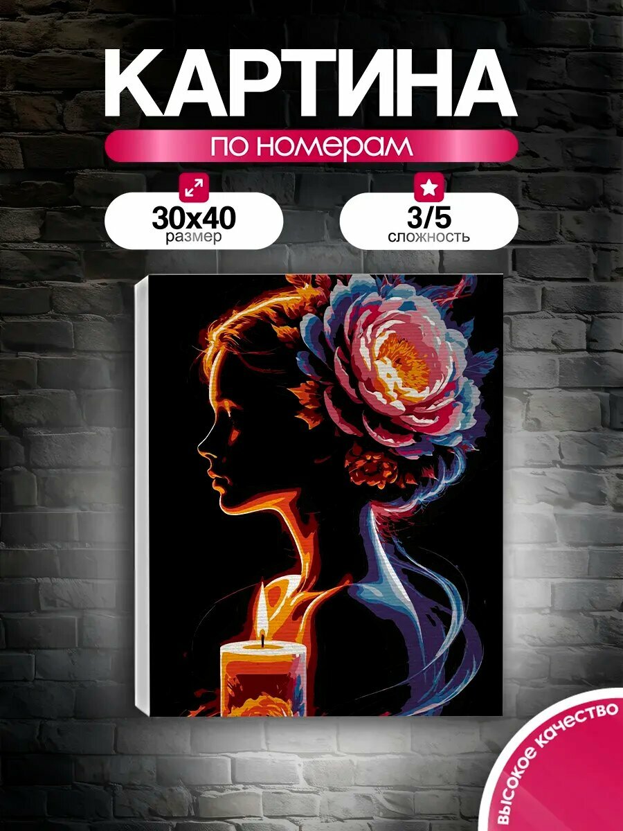 Картина по номерам 30x40 Дева пламени