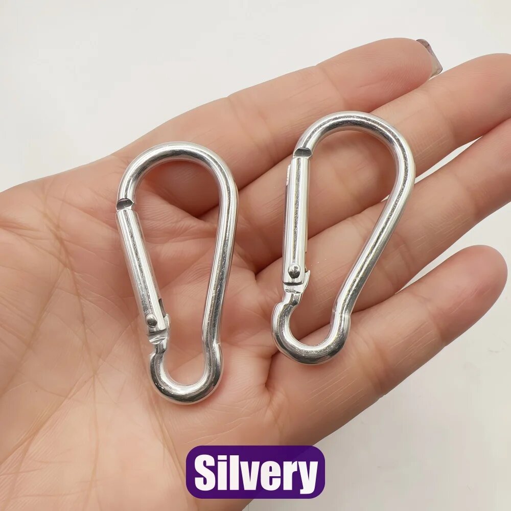 Металлические карабины HSDOUBLE Серый, 5pcs, Silvery