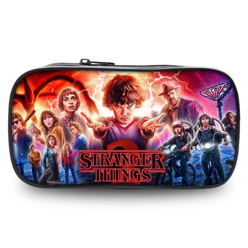 Пенал школьный <Очень странные дела> (Stranger Things) с принтом, жесткий, на молнии, для канцелярии, тематический, для детей и подростков