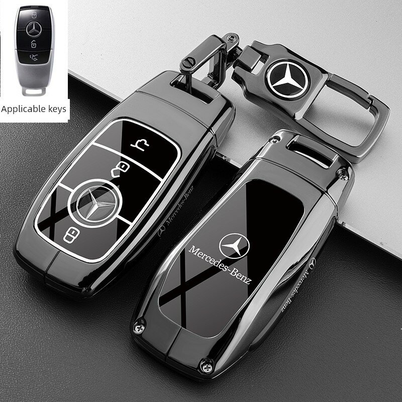 Чехол для ключа-брелока Mercedes-Benz E-Класс с хромированным цветом и металлической пряжкой для моделей 2016-2023 гг.