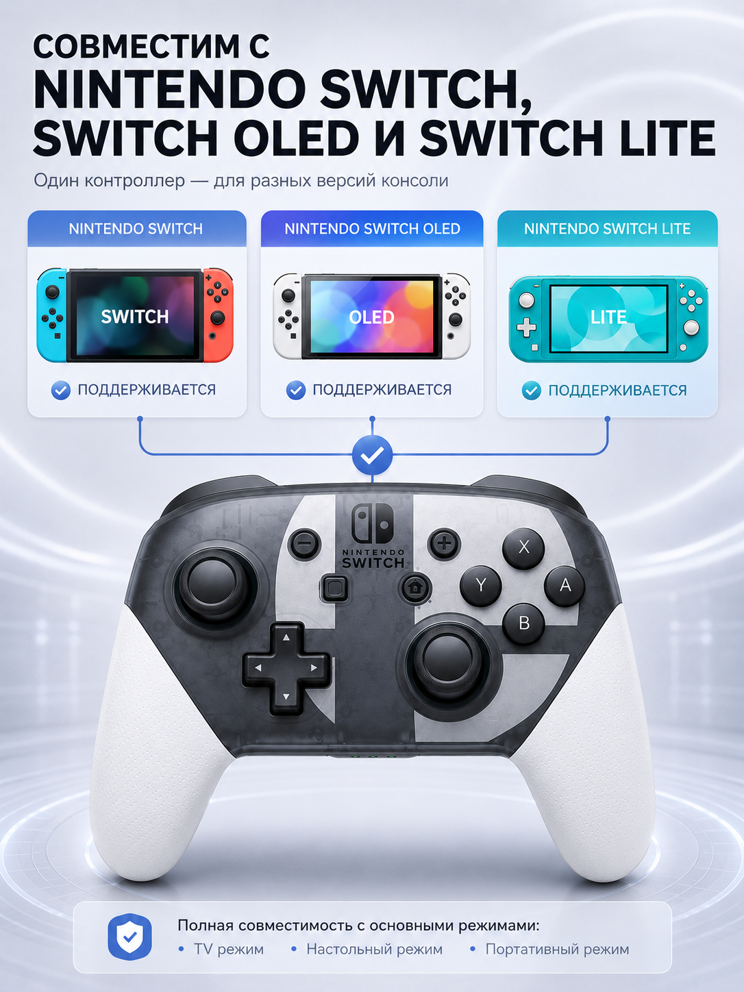 Nintendo Геймпад Switch Pro Геймпад Wireless Controller Bluetooth — фото 1