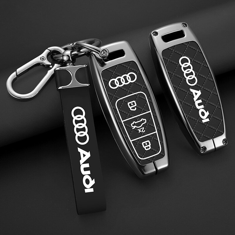 Защитный чехол для ключей Audi A6L, Q4, Q7, Q3, A8, A4L, Q5L, A7 - Черный одиночный чехол