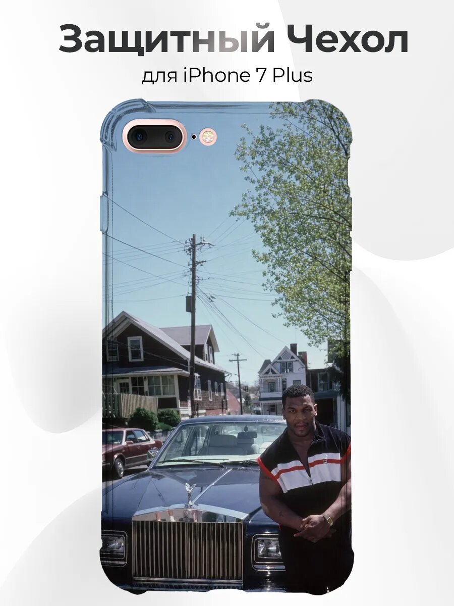 Чехол iPhone 7/8 Plus Майк Тайсон и Rolls-Royce