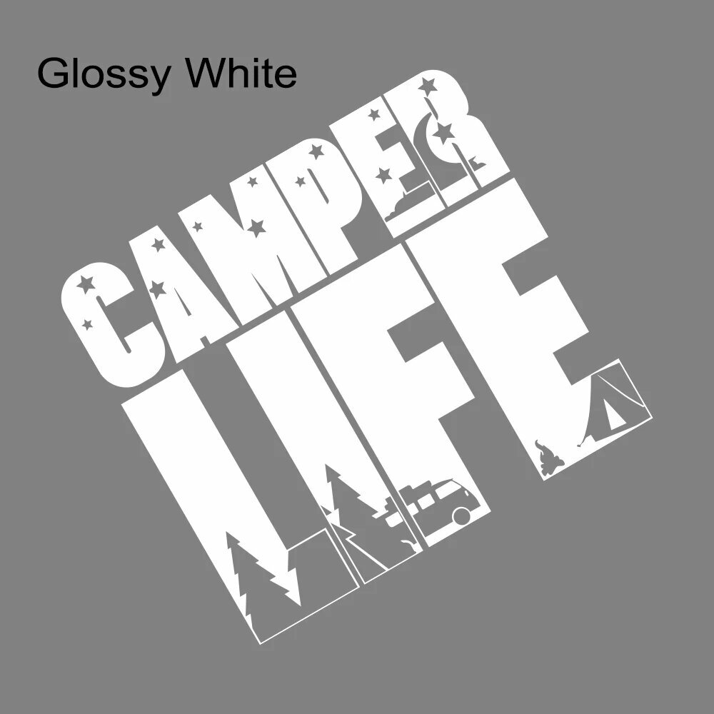 Наклейка на авто CAMP LIFE, Glossy White