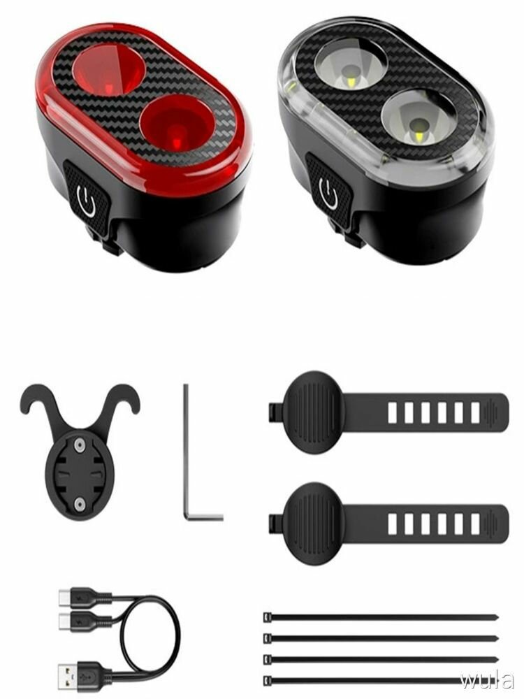 Комплект фонарей для велосипеда CYCLAMI CY300T с датчиком торможения 300 люмен IPX6 освещение