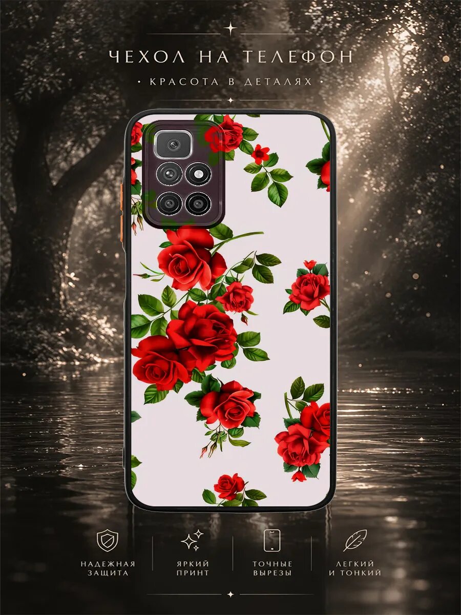 Матовый чехол на Xiaomi Redmi 10 Розы