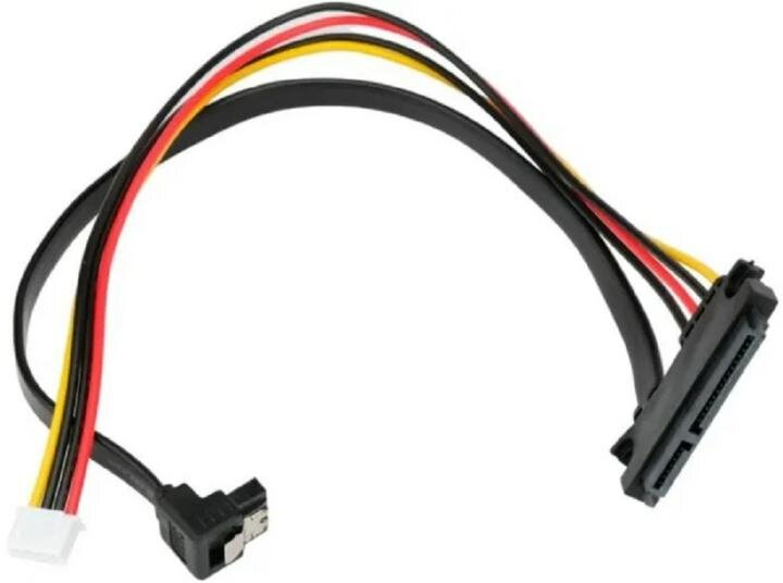 Кабель SATA Cablexpert CC-XH2.54-SATAL-40CM, XH2.54 4pin+Sata угловой / Sata 7+15pin, медн. проводник, 40см, пакет