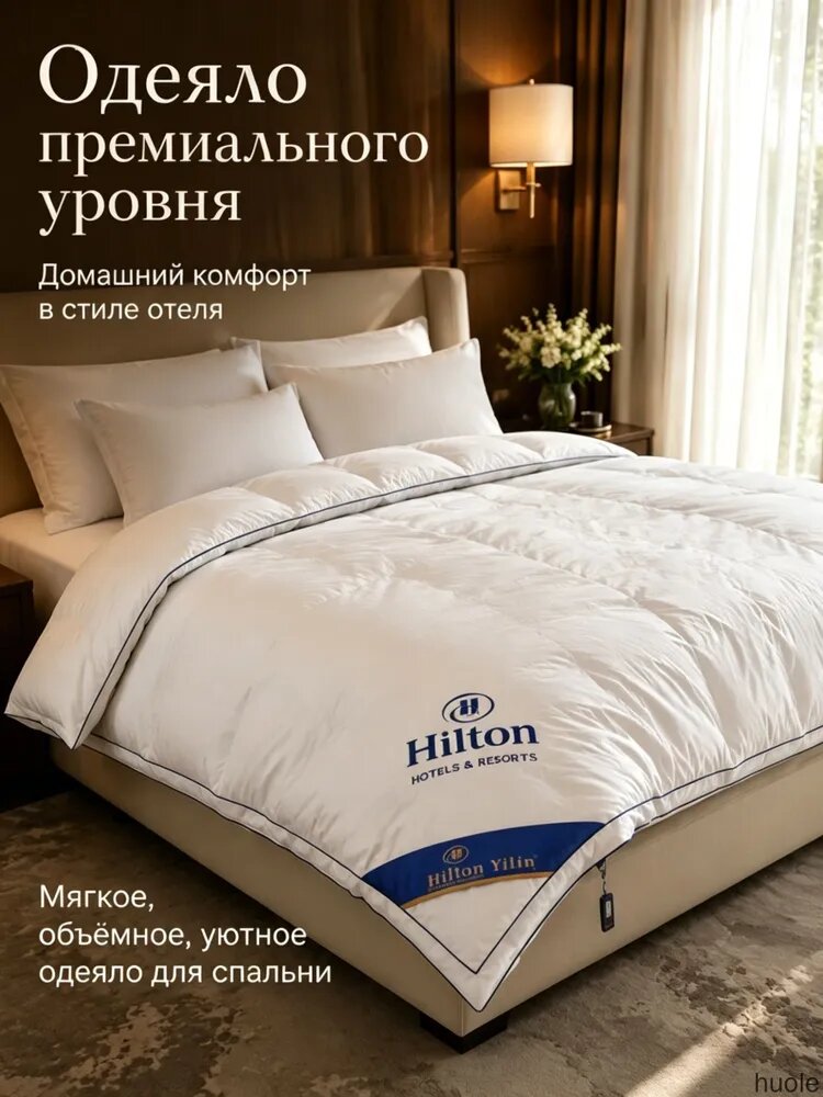 Одеяло Двуспальный 150x200 см, Всесезонное, с наполнителем Натуральный шелк, комплект из 1 шт
