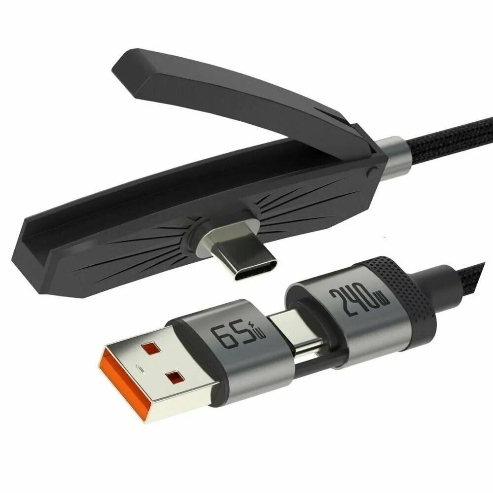Кабель для мобильных устройств USB Type-C/USB Type-A, USB Type-C, 1.8 м, черный
