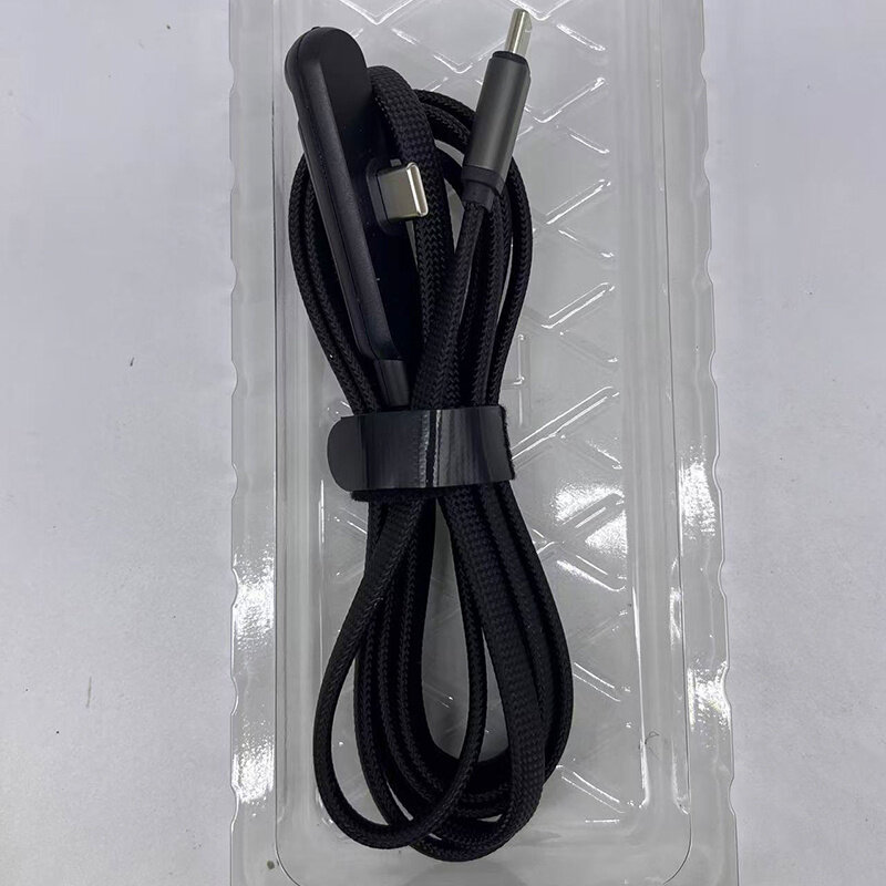 Кабель для быстрой зарядки и передачи данных 240W PD, Type-C на Type-C, в тканевой оплетке, с регулируемым металлическим кронштейном с поворотом на 360°, со скрытым держателем для смартфона, портативный, тонкий и длинный