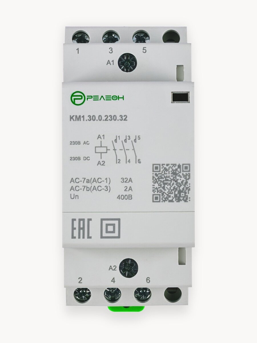 Модульный контактор 3НО+1НЗ контакт 32А; 230В AC/DC, релеон, KM1.31.0.230.32