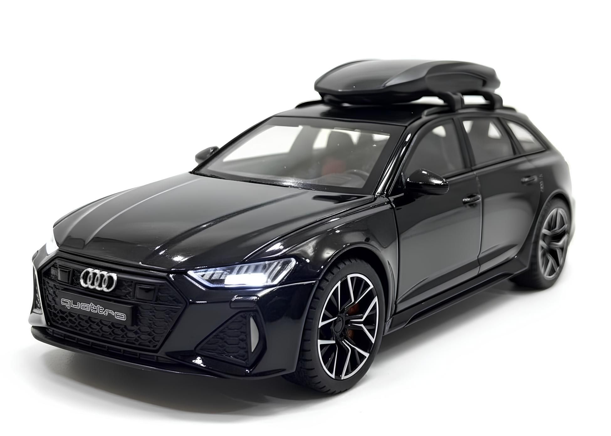 Машинка AUDI RS6 Avant. Металлическая модель автомобиля Ауди РС6 универсал черный 19см. Инерционная игрушка машина 1:24