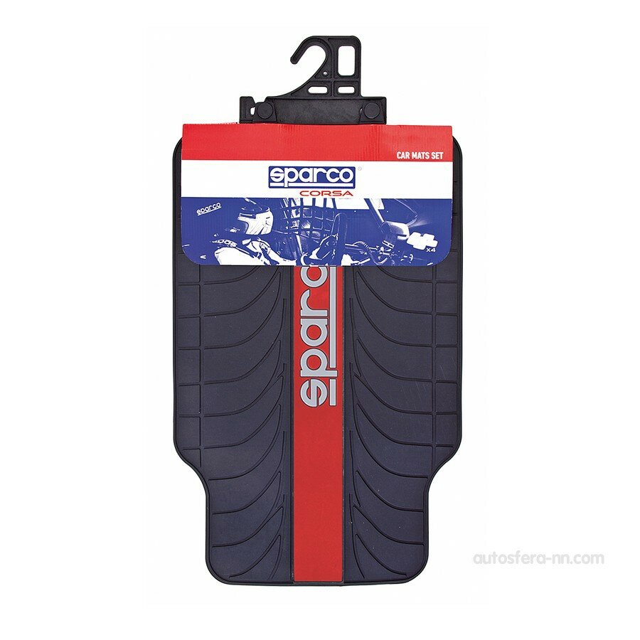 SPARCO SPCRCN504BKRD Коврики внутрисалонные универсальные RACING морозоуст, ПВХ (к-т 4 шт), чёрный/красный SPARCO