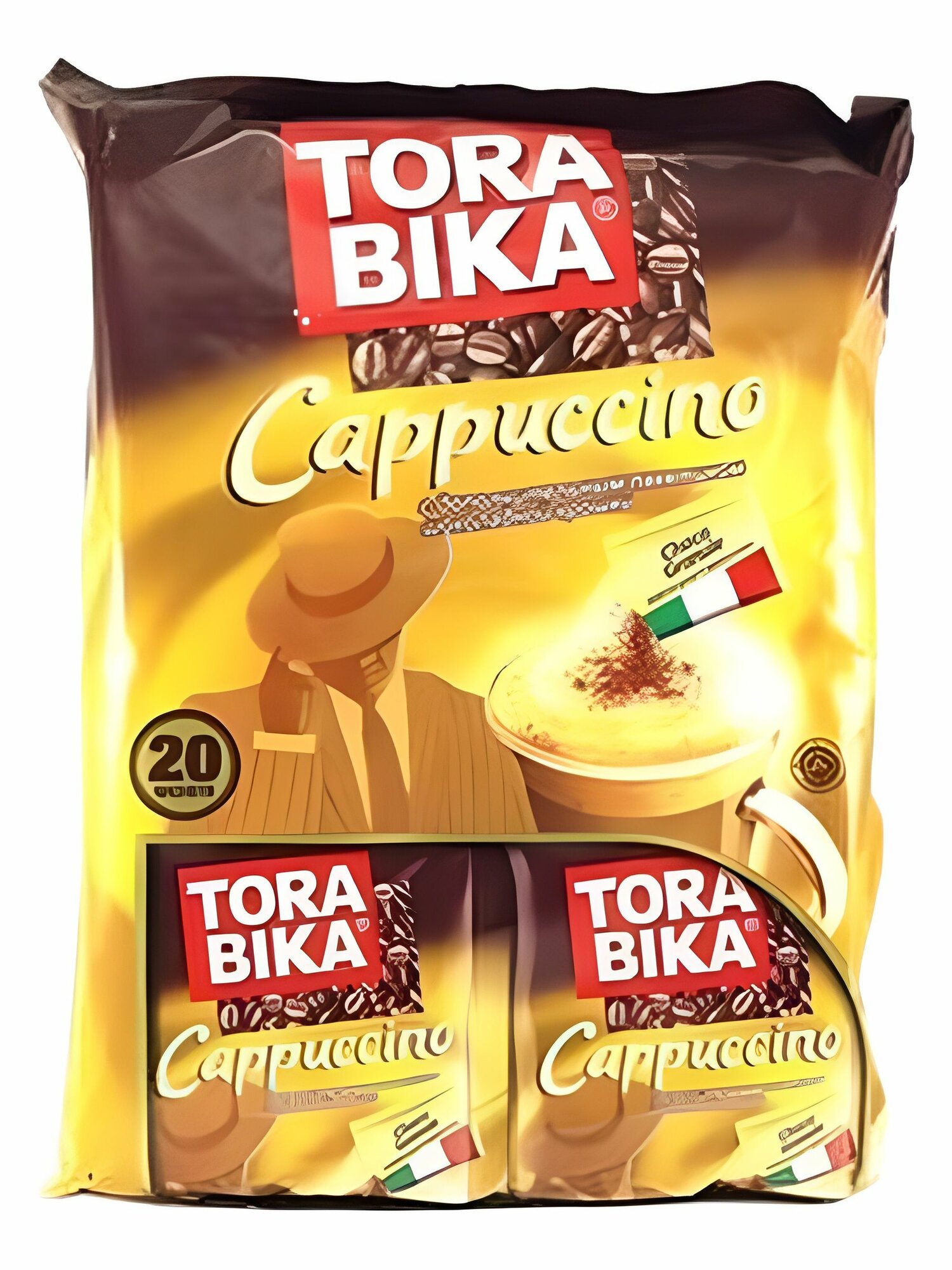 Torabika Cappuccino (Торабика Капучино) кофейный напиток с дополнительным пакетиком шоколадной крошки, (25 г х 20 шт)