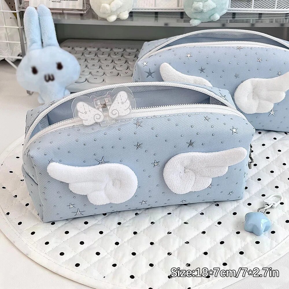 Пенал для школьниц "Крылья ангела" Голубой, LIGHT BLUE