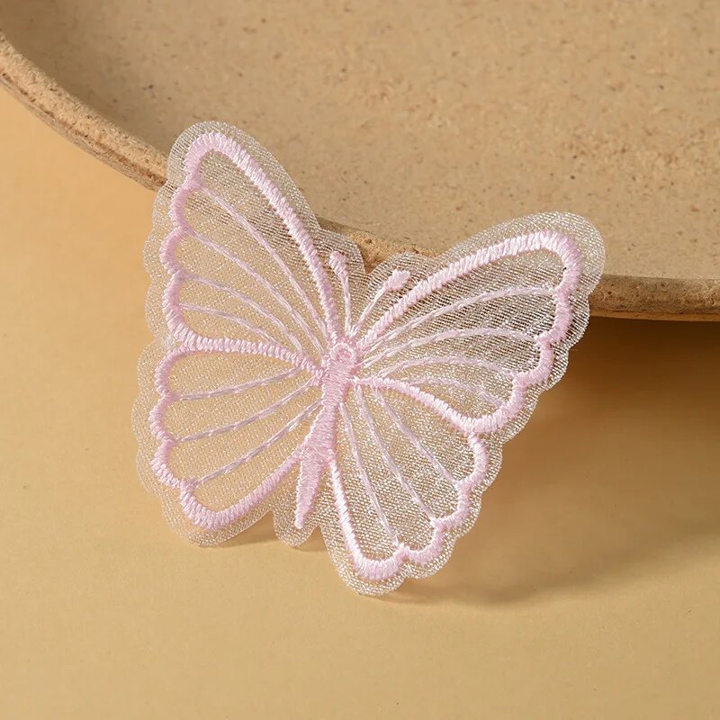 Изысканные вышитые бабочки для декора pink X5CM