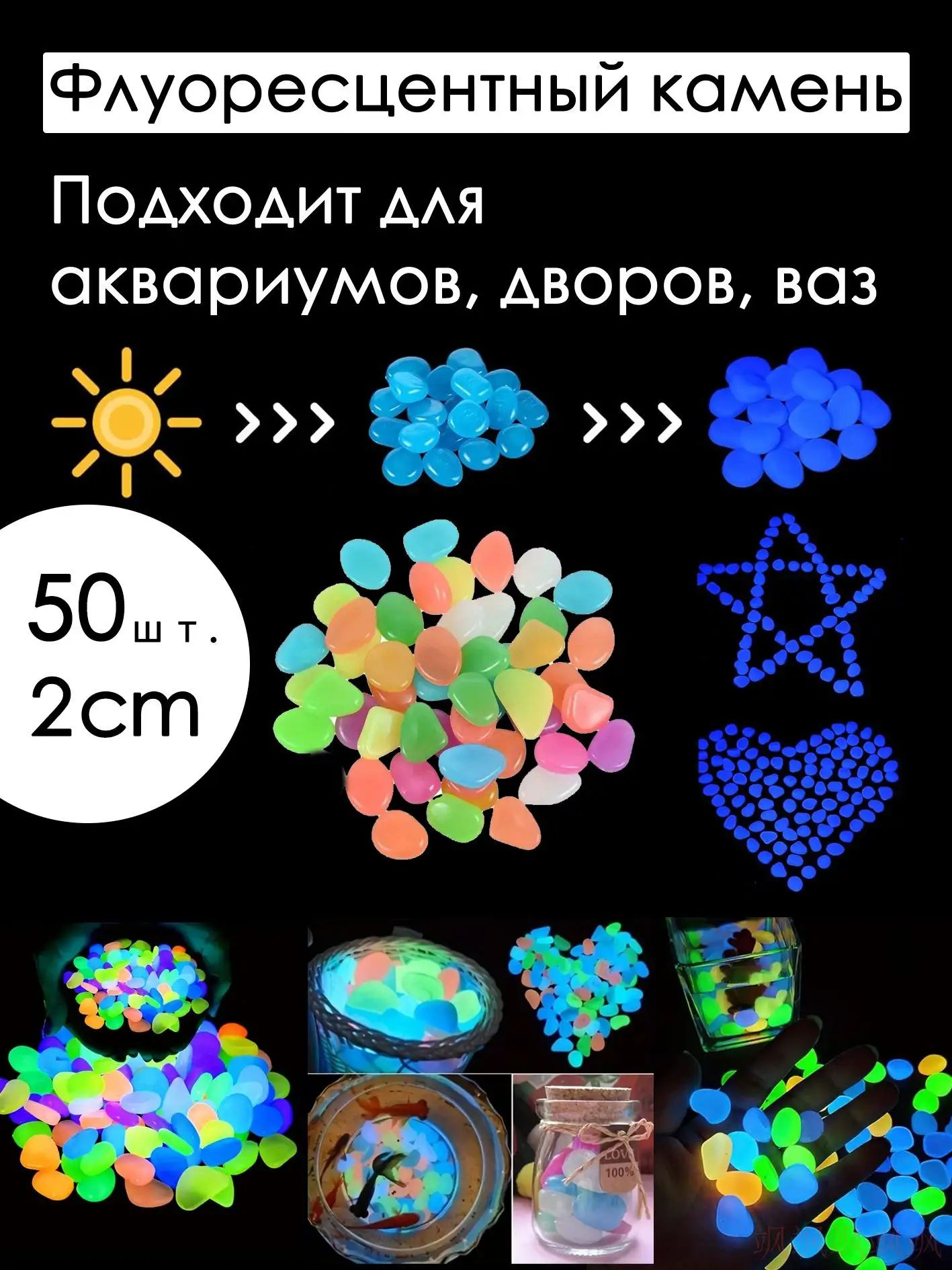 Искусственный камень декоративный для сада 0.15 кг черно-серый