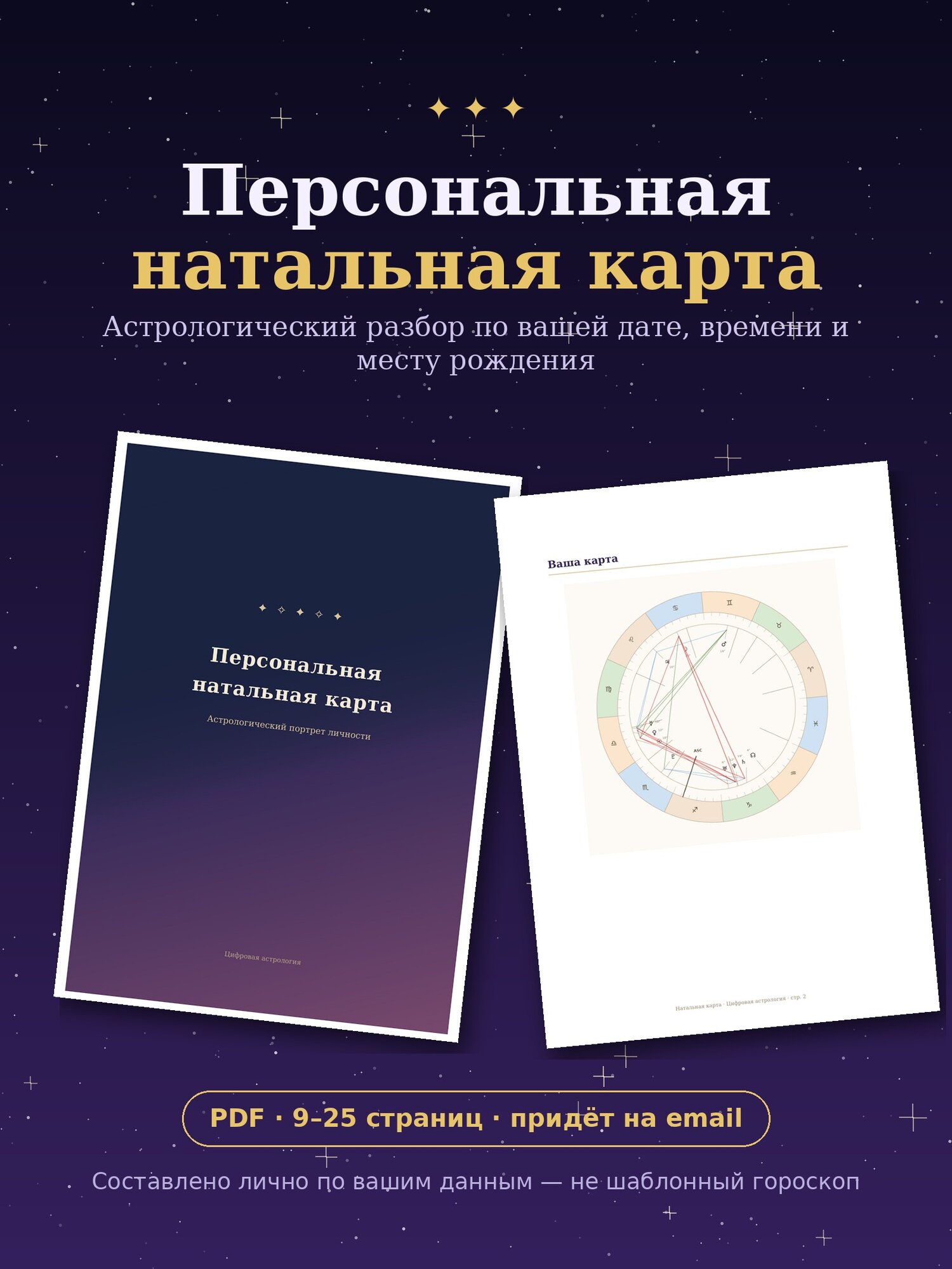 Натальная карта по дате рождения с расшифровкой - персональный астрологический разбор