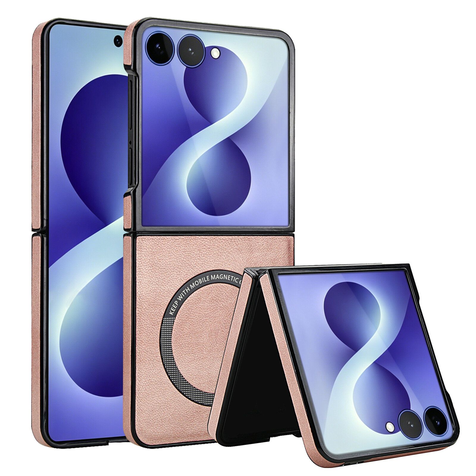 Чехол для Samsung Galaxy Z Flip8 / Samsung Z Flip8 / Самсунг Галакси Зед Флип8, soft touch, чехол-кардиомонитор, искусственная кожа, поликарбонат (PC), защита камеры, ударопрочный, усиленные углы, Samsung