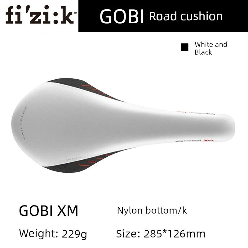 Седло Fizik GOBI XM из карбона, бело-черное, для шоссейных велосипедов