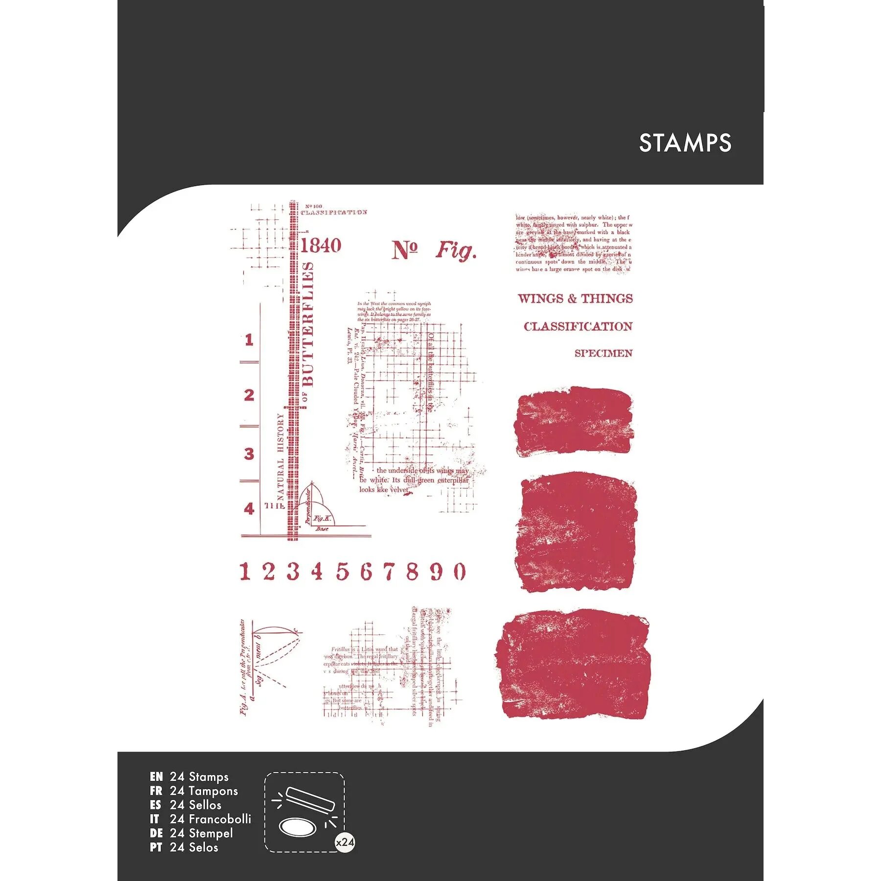 Штампы для скрапбукинга «Бабочки и свинки» stamps-14
