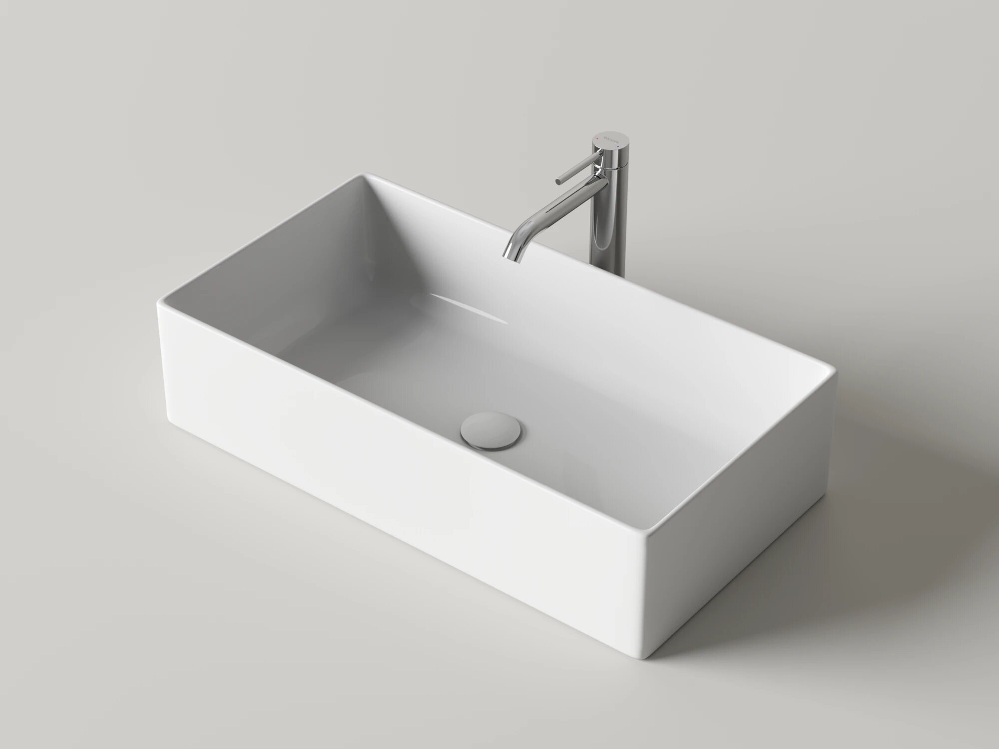 Раковина накладная Ceramicanova Adele CN6089, 66.5×34×16 см, прямоугольная, белая