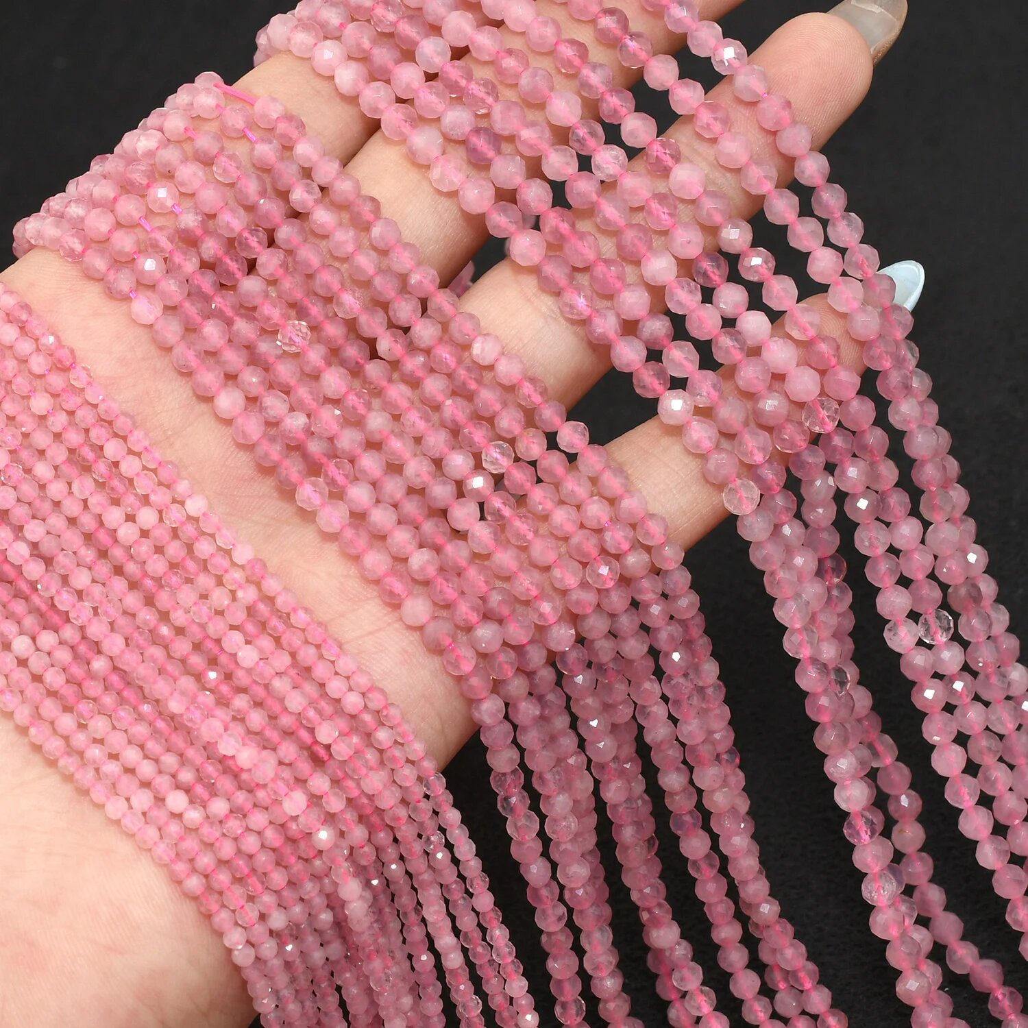 Бусины из розового кварца 2.2мм CHASEREAL
