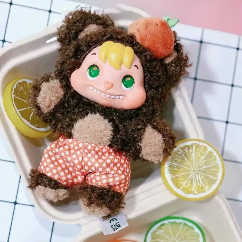 52TOYS LITTLE BUNS Слипшиеся вместе Апельсиновая шоколадная Мянь Мянь Медвежонок Плюшевый Брелок Подарочная Игрушка