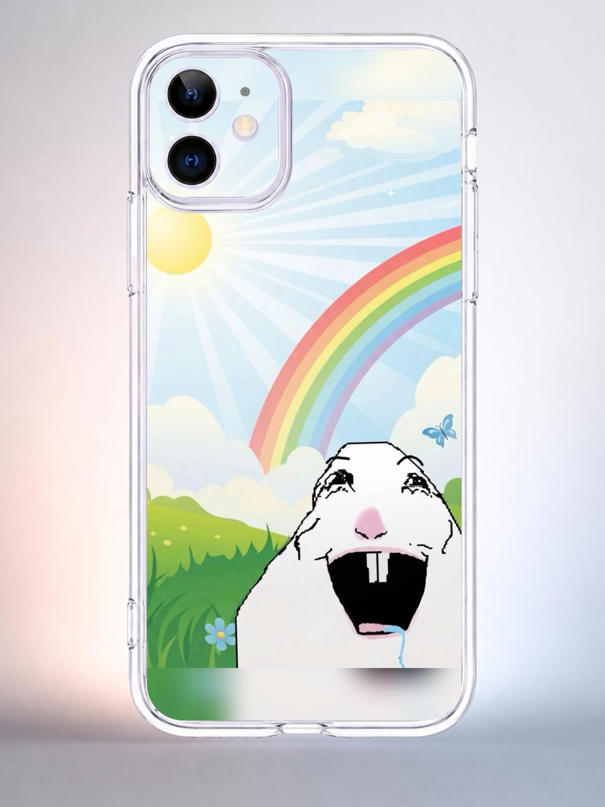 Чехол iPhone 11 Счастливый кролик Y2K Indie Sleaze
