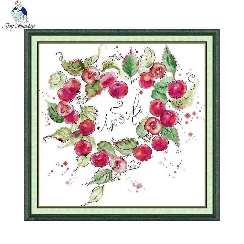 Набор для вышивки крестом Joy Sunday Яблочная ве Wreath 14CT Not Printed