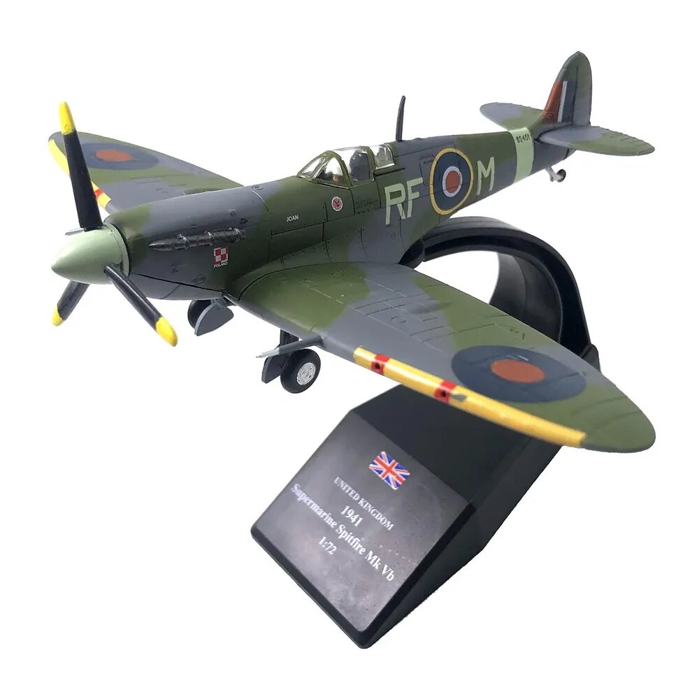 Spitfire ВВС Британии литой военный самолёт для коллекции декора и подарка