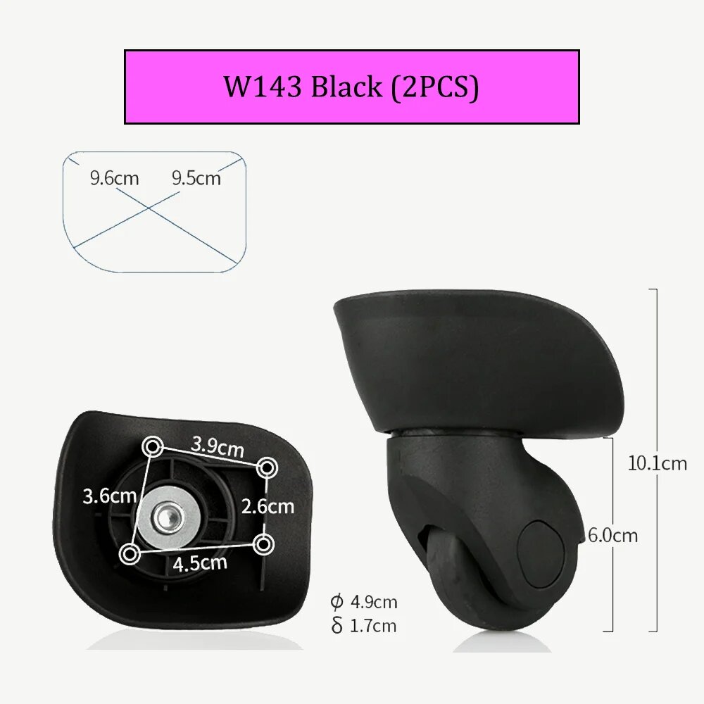 Колеса для чемодана W143 Black (2 шт)