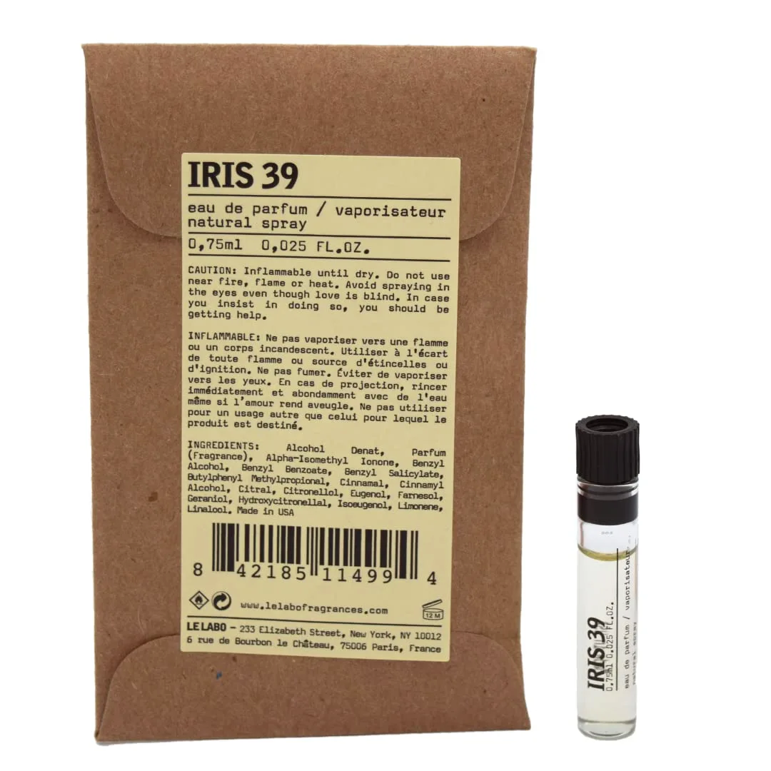 Парфюм Ле Лабо Ирис 39 0.75 мл пробник унисекс - Le Labo Iris 39 сэмпл аромата