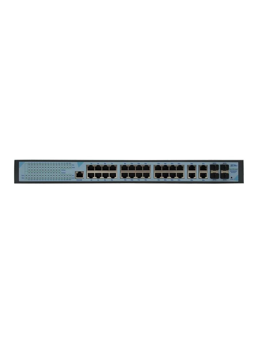 ST-S324POE(24G/4G/4S/1C/400W/A) PRO M Коммутатор 24 1Гбит/с порта PoE(16Вт*24)+24 порта 1Гбит/с+4 по