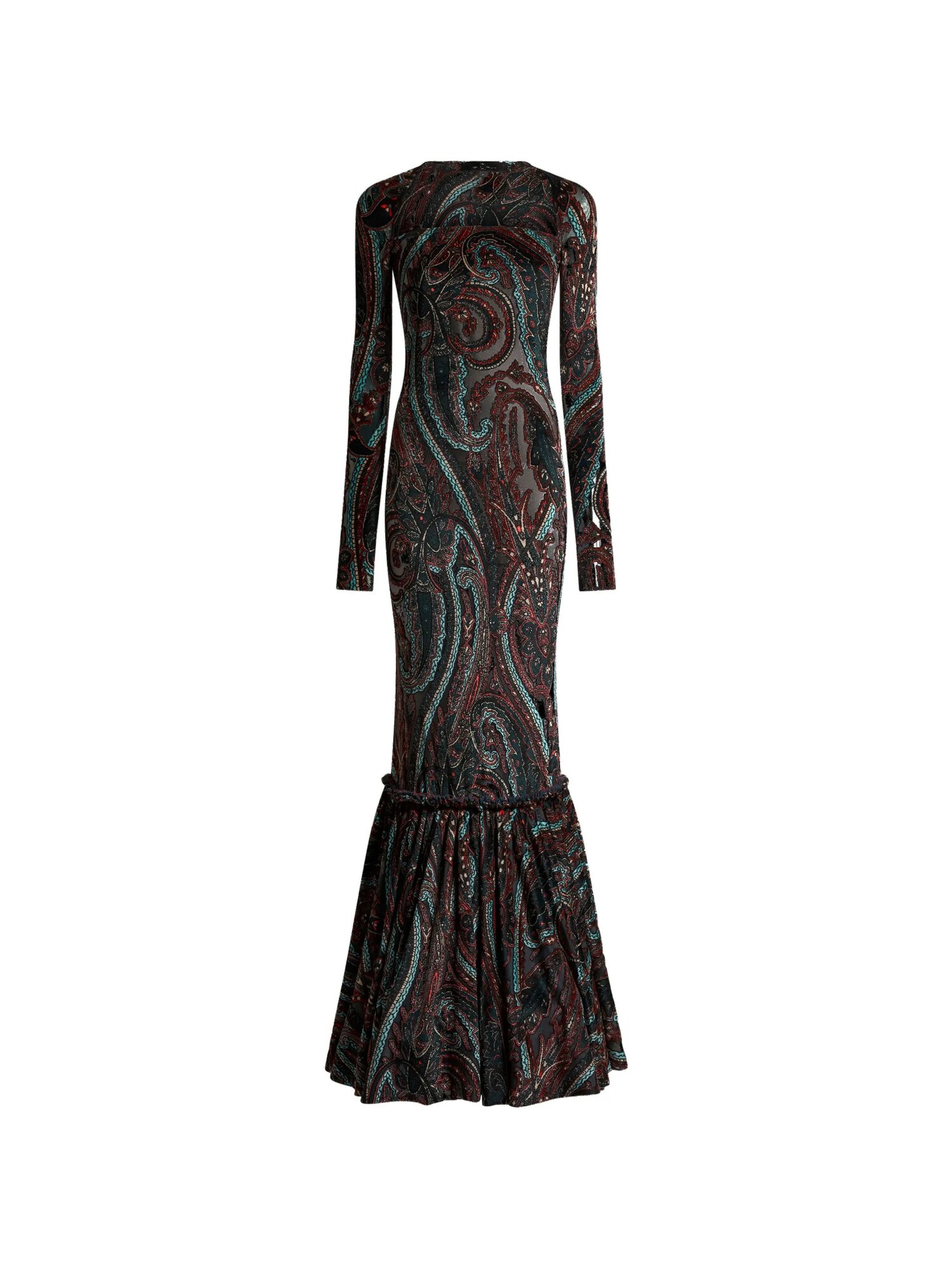 Платье ETRO Chenille-jacquard long dress with Paisley motif