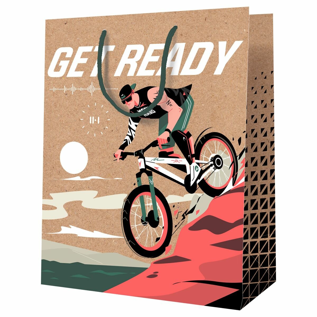 Пакет подарочный 18x23x10см MESHU "Get ready", крафт (MS_68009)