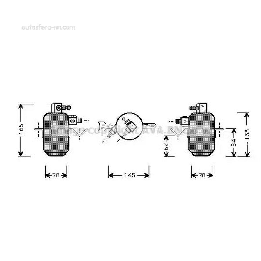 AVA MSD003 Осушитель кондиционера MERCEDES W124 (93>98)