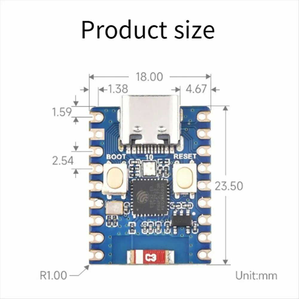 Мини-Плата Разработки ESP32-S3-Zero Модуль ESP32-C3FN — фото 1