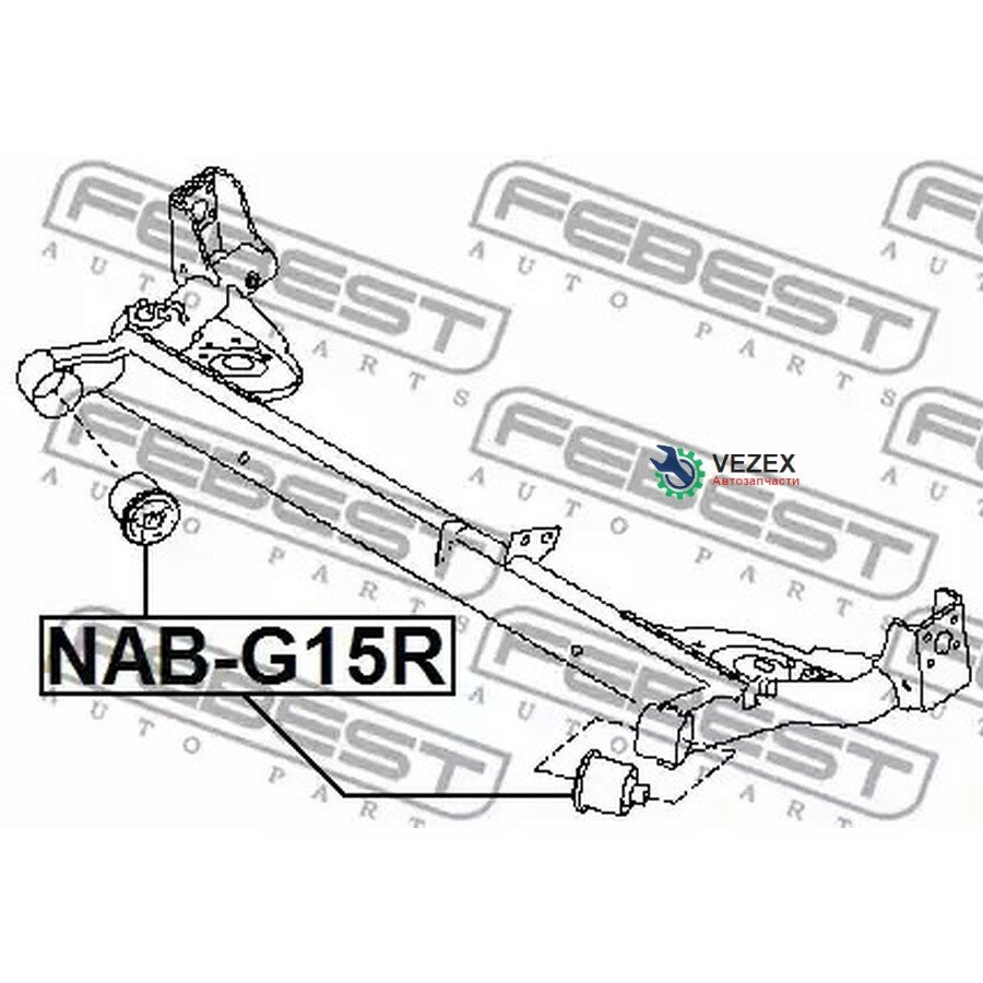 FEBEST NAB-G15R Сайлентблок задней балки NISSAN ALMERA G15RA 2012- NAB-G15R