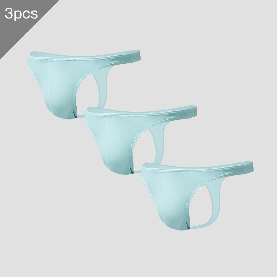 Мужские стринги 3 шт, цвет: SKY BLUE