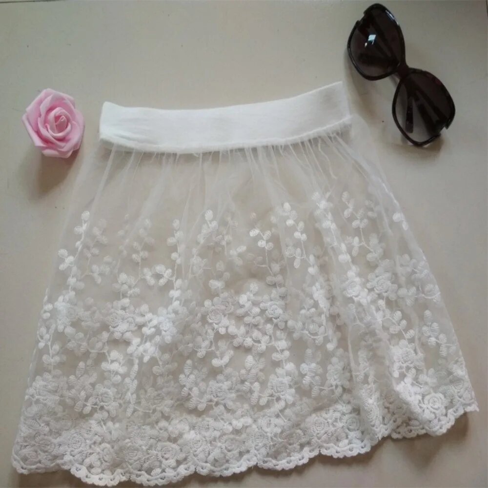 Кружевное нижнее бельё полиэстер женский белый черный Белый, M, White